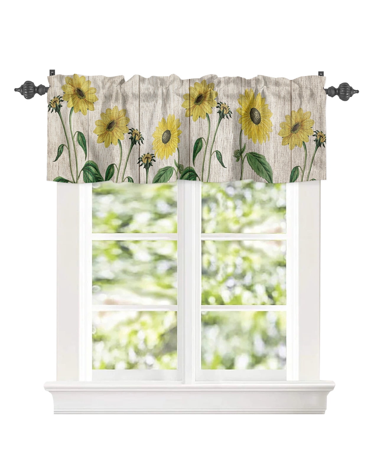 Kitchen Cafe Valance Curtain for Small Windows,Farmhouse Vintage ...