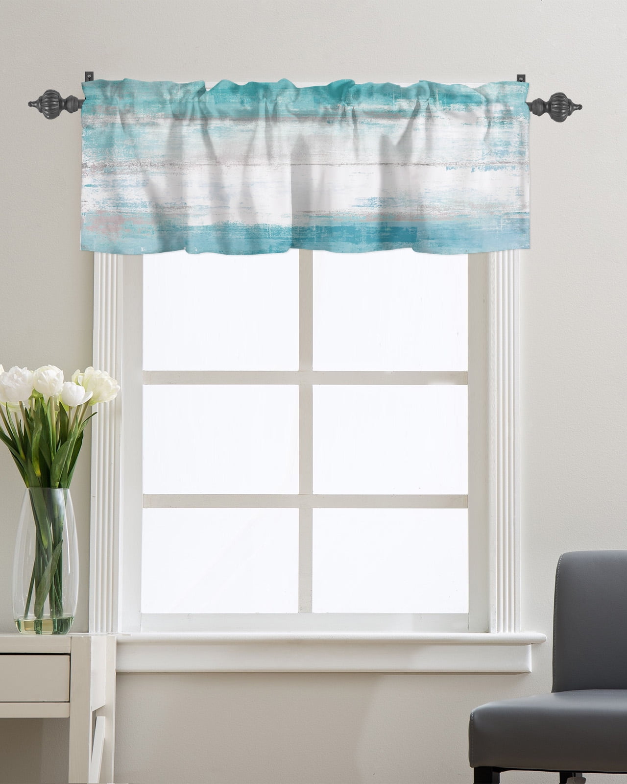 Kitchen Cafe Valance Curtain for Small Windows,Modern Minimalist ...