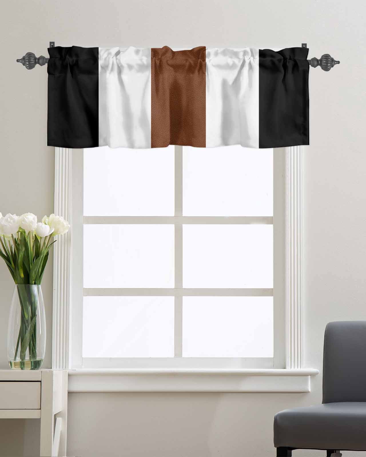 Kitchen Cafe Valance Curtain for Small Windows,Retro Rustic Minimalist ...