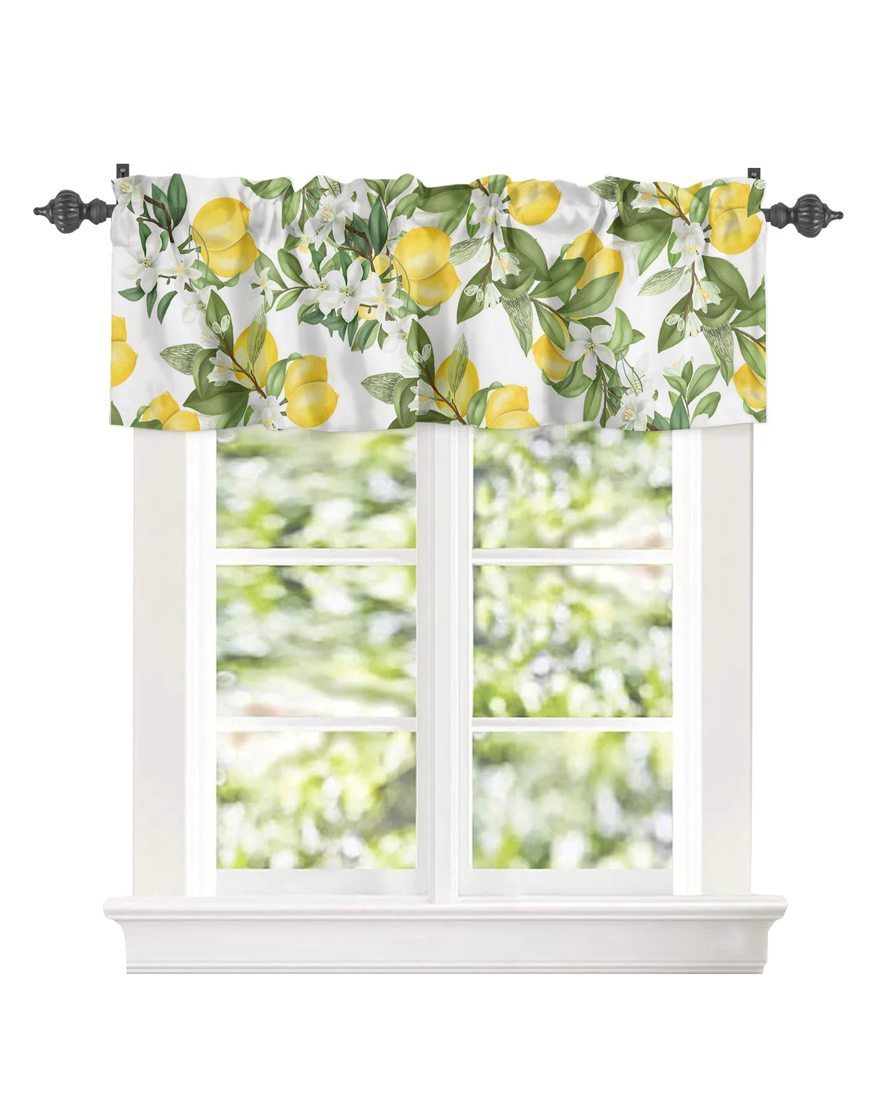 Kitchen Cafe Valance Curtain for Small Windows,Summer Lemon Fruit ...