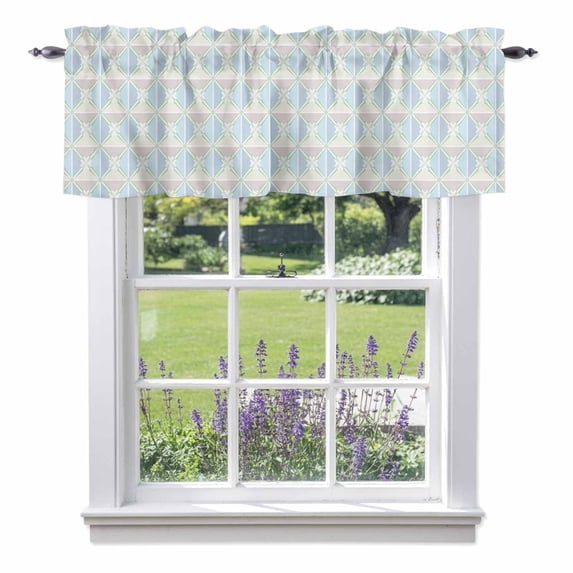 Kitchen Cafe Valance Curtain for Small Windows,Geometric Traditional ...