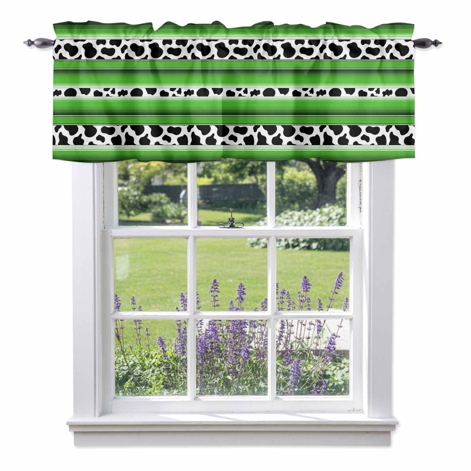 Kitchen Cafe Valance Curtain for Small Windows,Mexican Cow Pattern ...