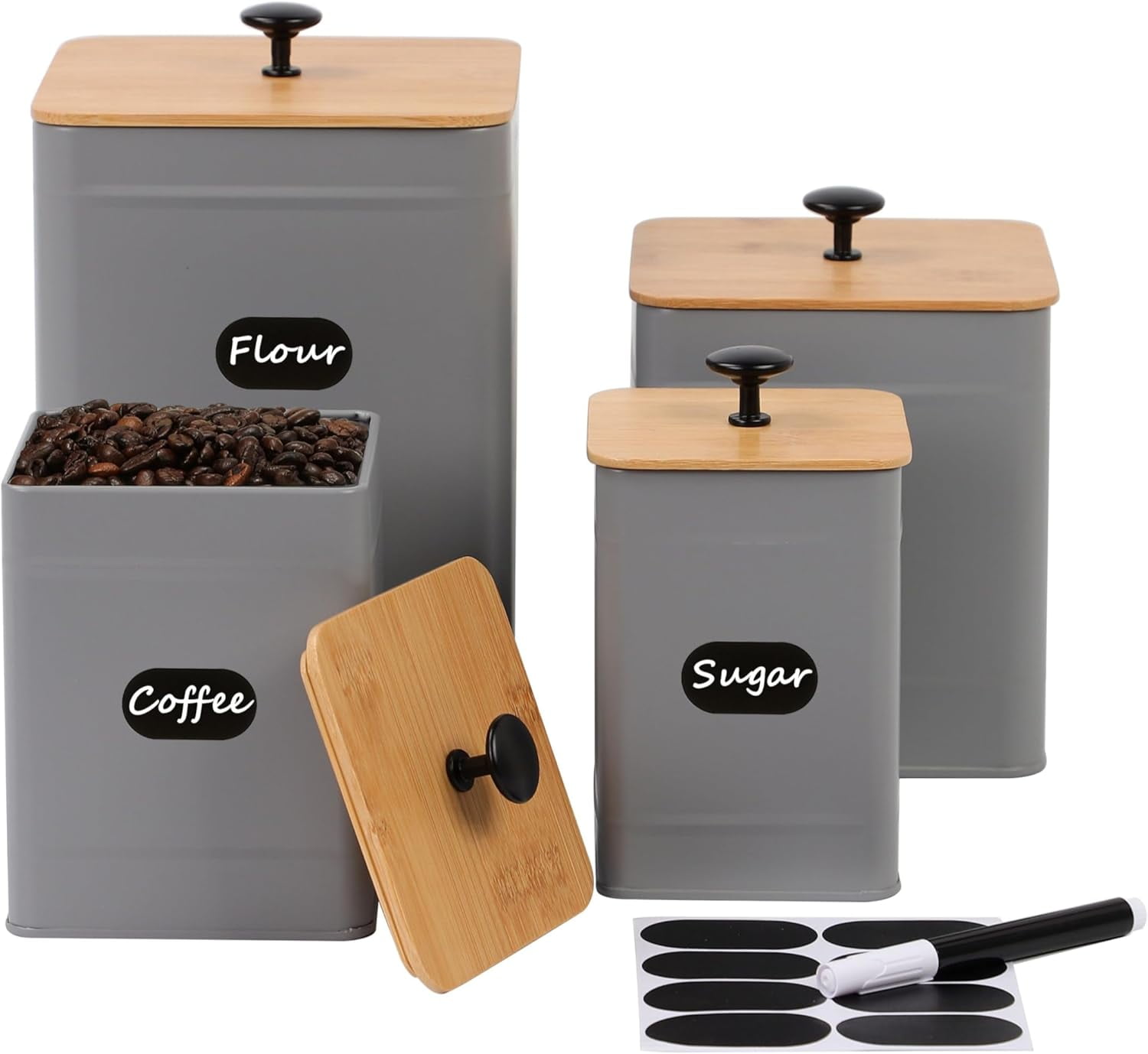 Kitchen Canisters, Canister Sets for Kitchen Counter, Farmhouse Kitchen ...