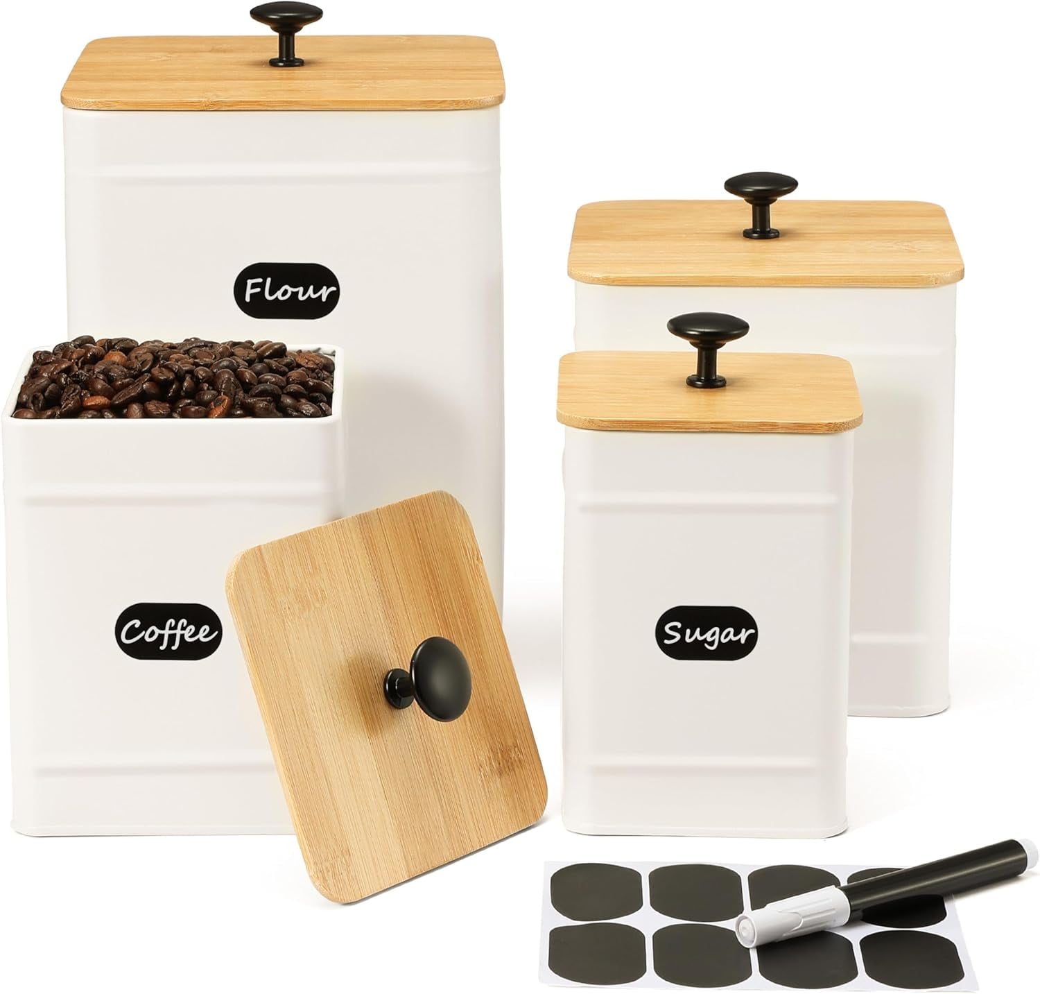 Kitchen Canisters, Canister Sets for Kitchen Counter, Farmhouse Kitchen ...