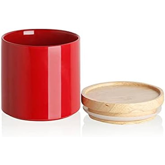 Kitchen Canisters Ceramic Food Storage Jar, Stackable Containers with ...