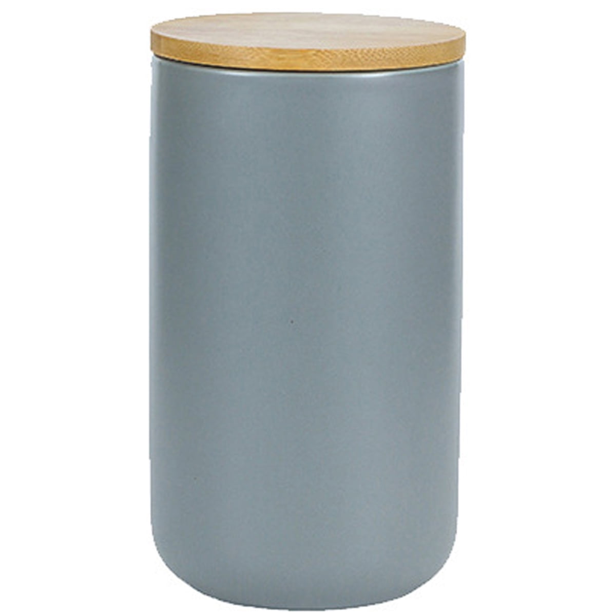 Kitchen Canisters - Gray Stoneware Canisters with Bamboo Lids, Storage ...
