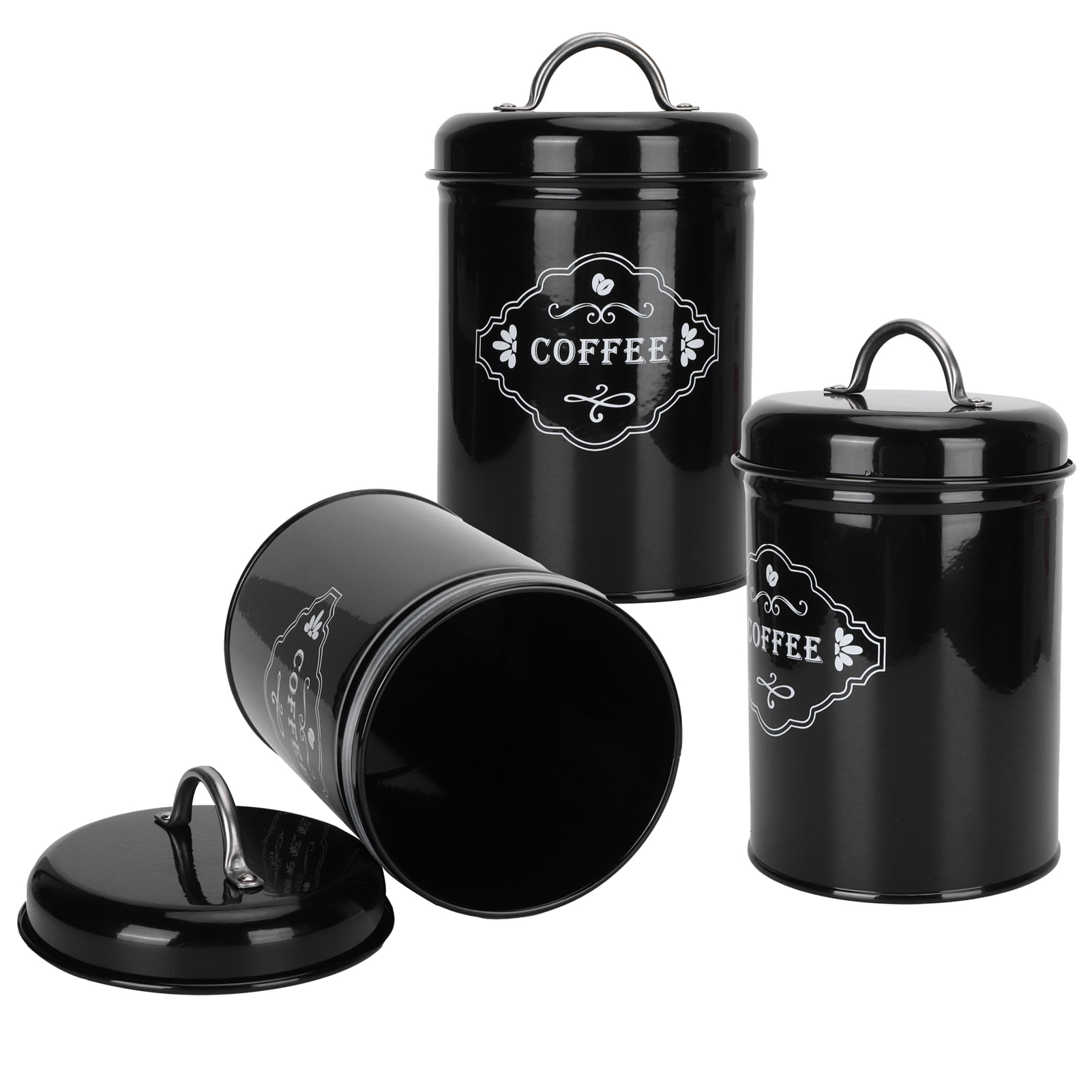 Kitchen Canisters Set of 3, Coffee Sugar Tea Canister Sets for Kitchen ...