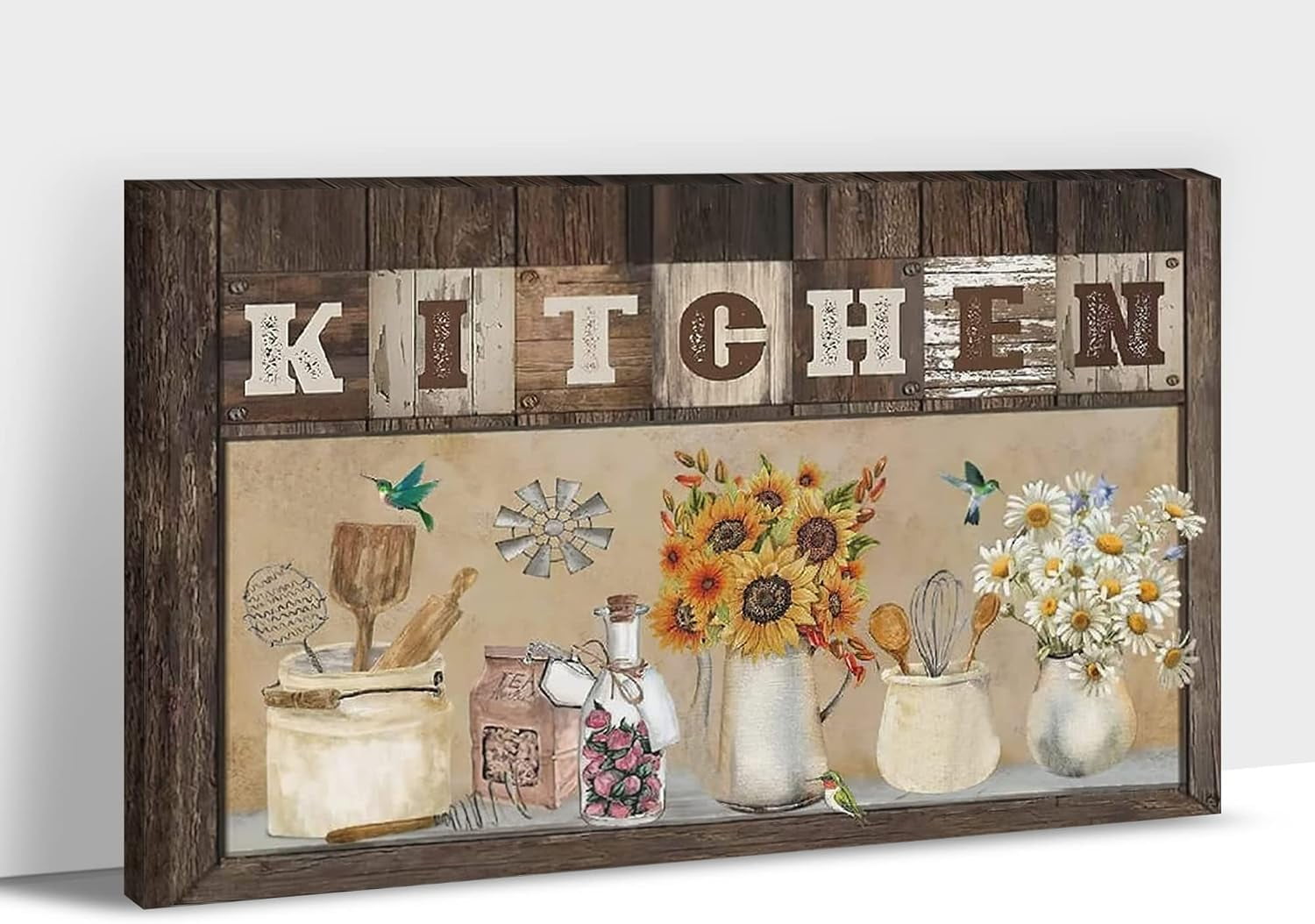 Kitchen Canvas Wall Art- Farmhouse Wall Art For Decor Bathroom, Rustic ...