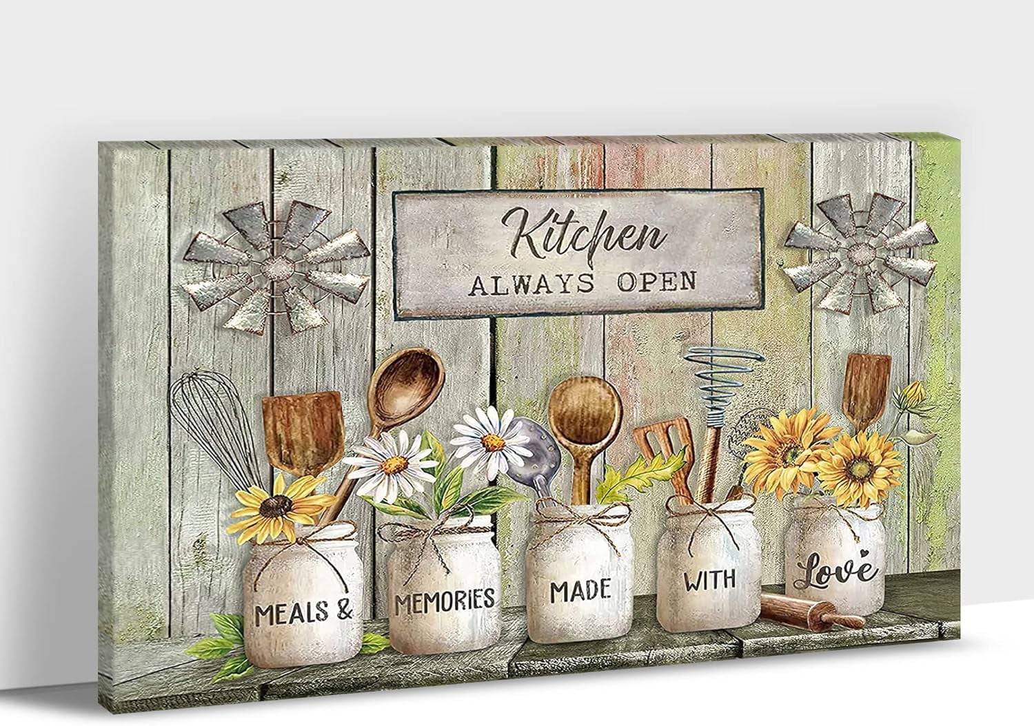 Kitchen Canvas Wall Art - Rustic Kitchen Pictures for Wall Decor, Farmhouse Kitchen Scene ...