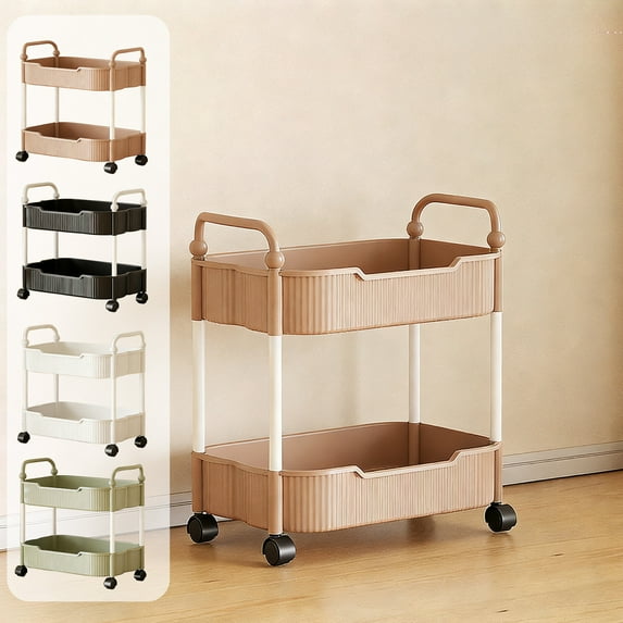 Kitchen Cart, Storage Cart Rolling Utility Cart with Armrests and ...
