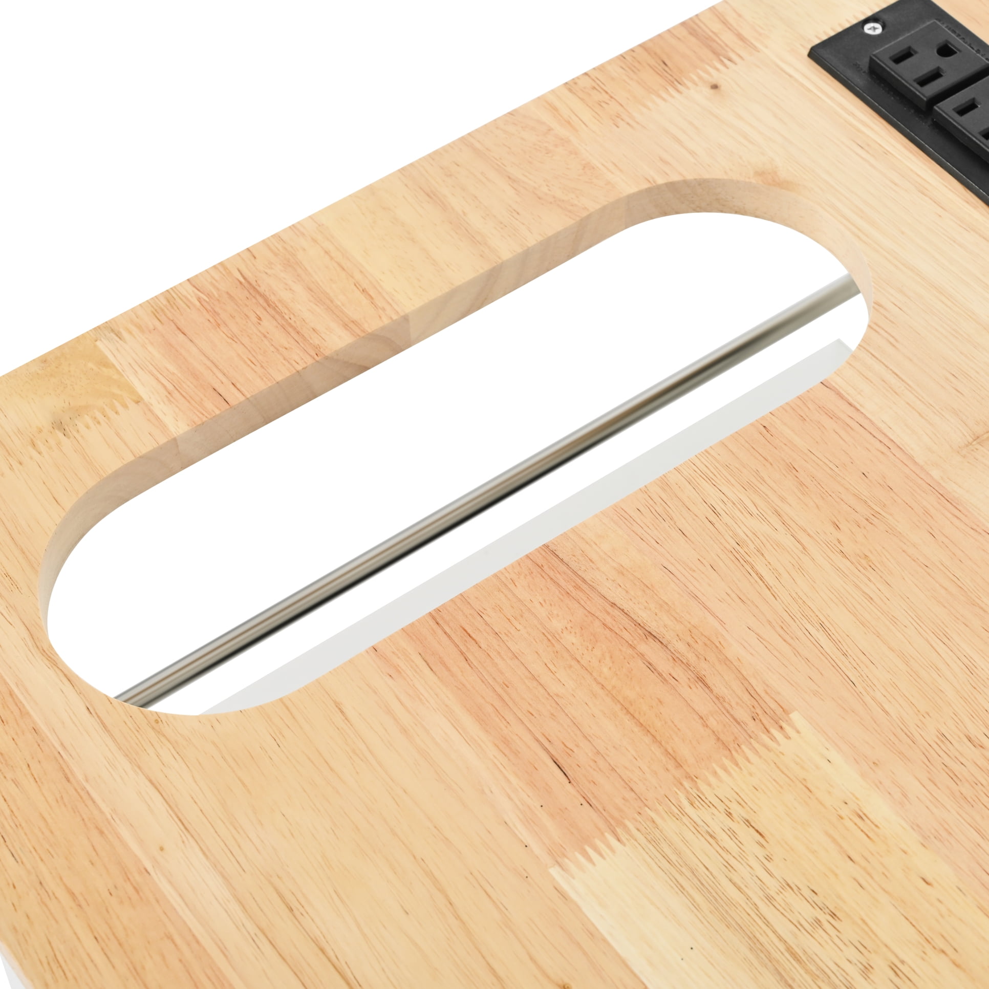 Kitchen Cart With Power Outlet & Extendable Leaf, Wine Storage - White ...