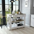 Kitchen Carts, Kitchen Island 46 Inches Dozza, Two Drawers, White ...