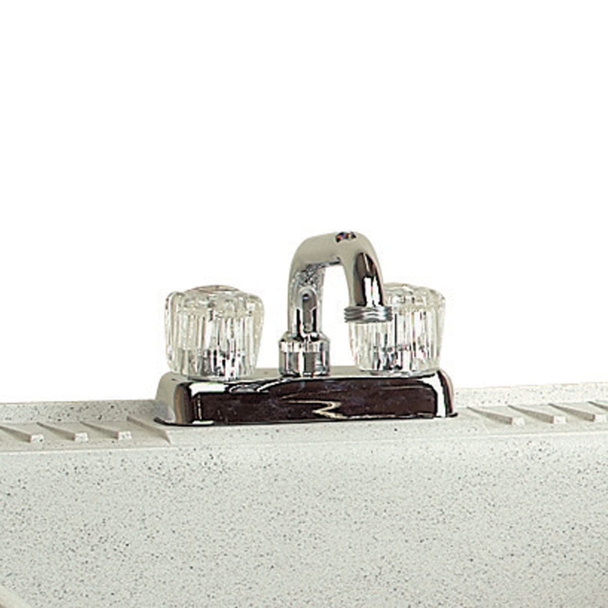 Kitchen Centerset Faucet w/2 Crystal Knob Handles Chrome Plated Solid ...