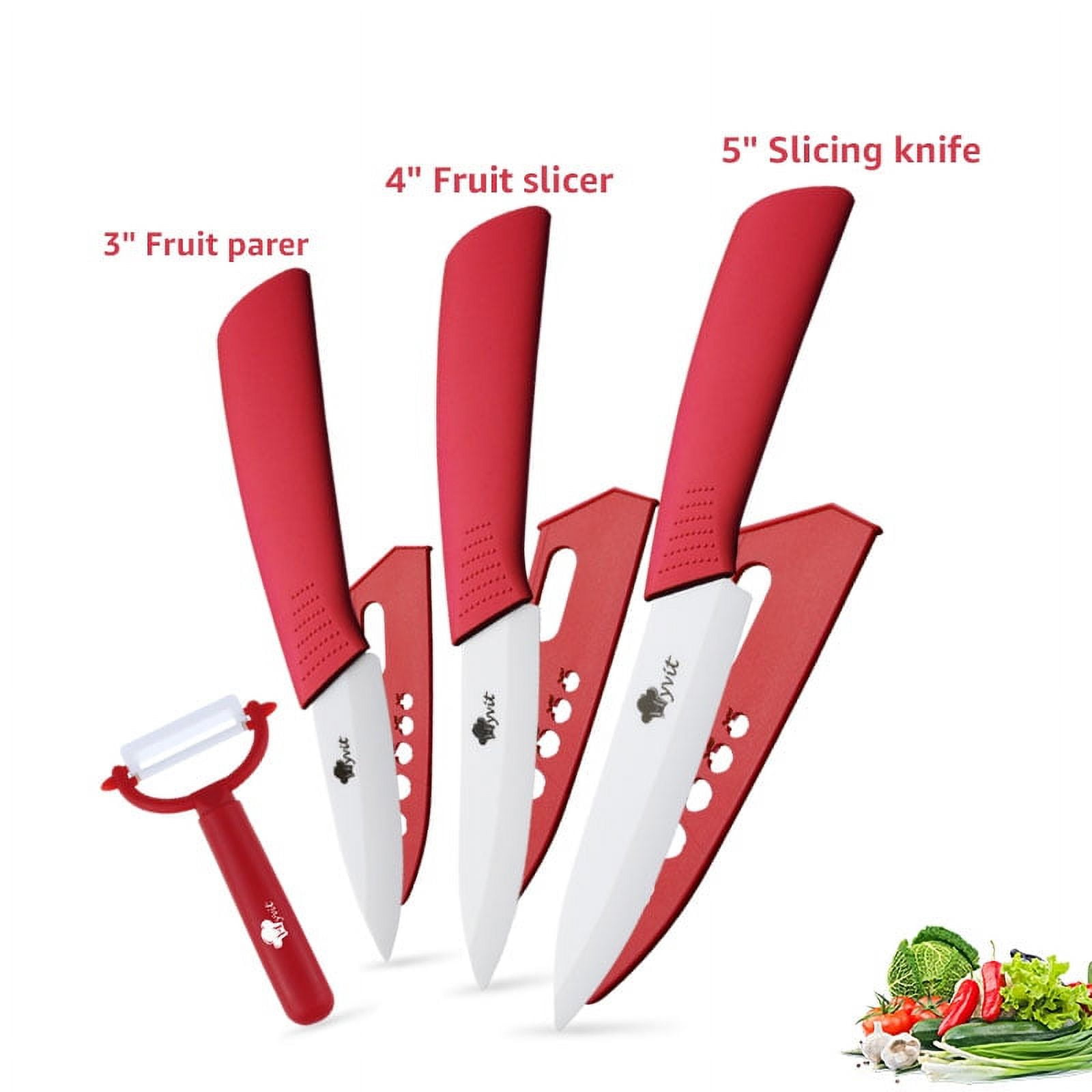 Kitchen Ceramic Knife Set Professional Knife with Sheaths, Super Sharp ...