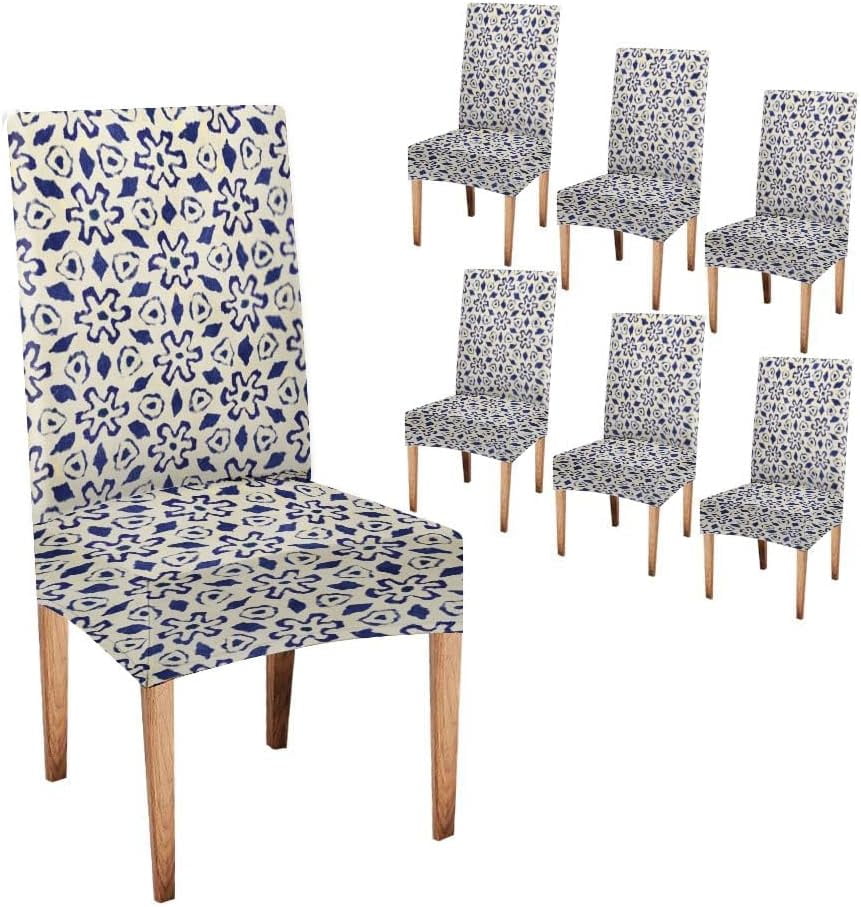 Kitchen Chair Covers Set of 6 Boho Watercolor Flowers Background ...
