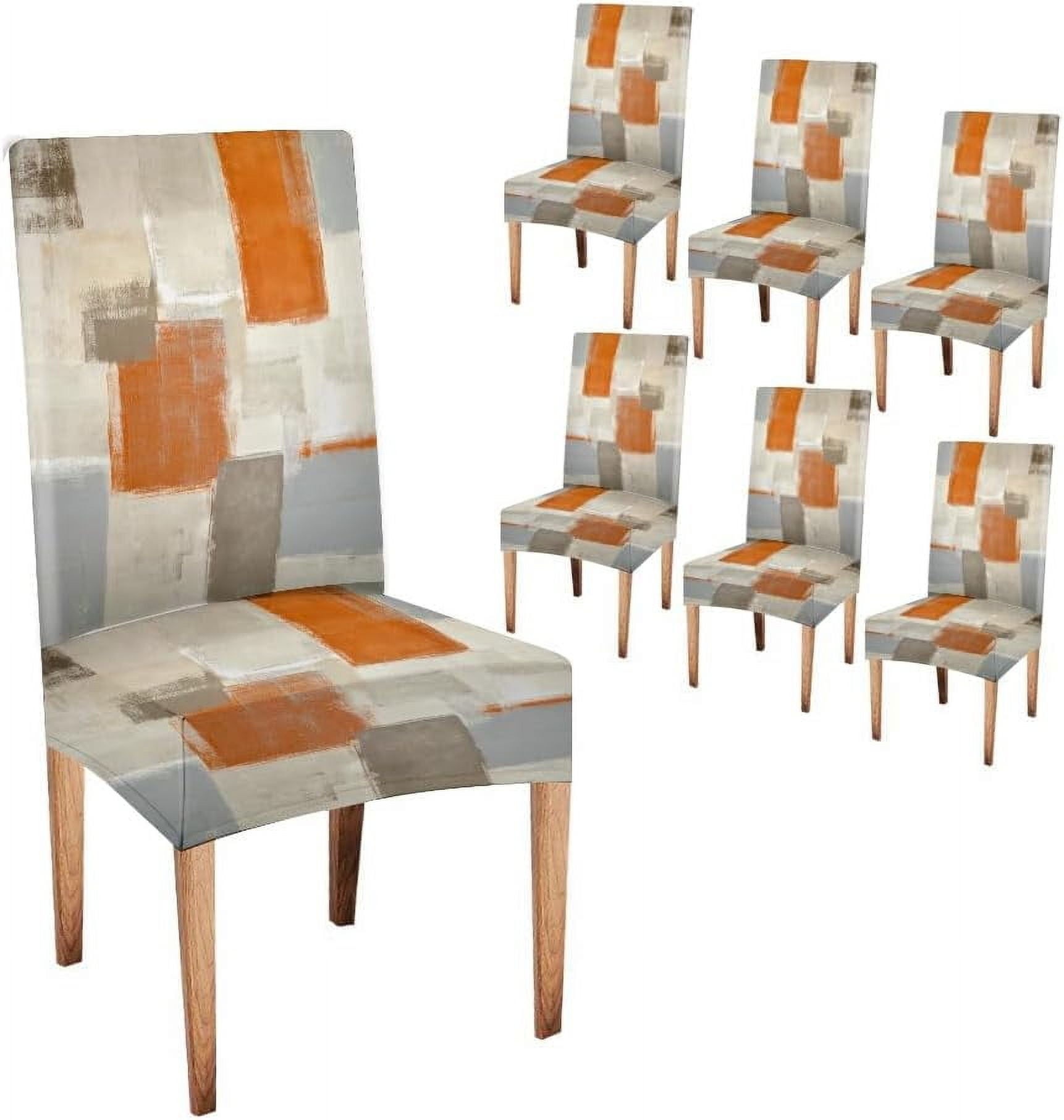 Kitchen Chair Covers Set of 6 Removable Washable Parson Chair Covers ...