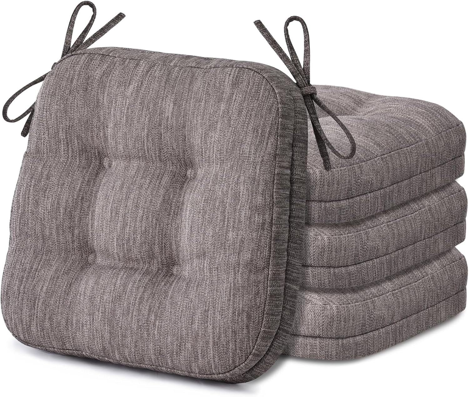 Kitchen Chair Cushions Set of 4, Dual-Layer Memory Foam Dining Chair ...