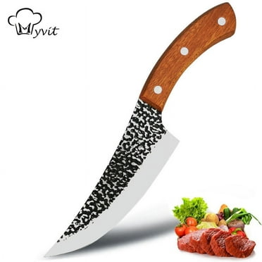 Farberware 7-inch Butcher Knife with Self-Sharpening Blade Cover, Sharp ...