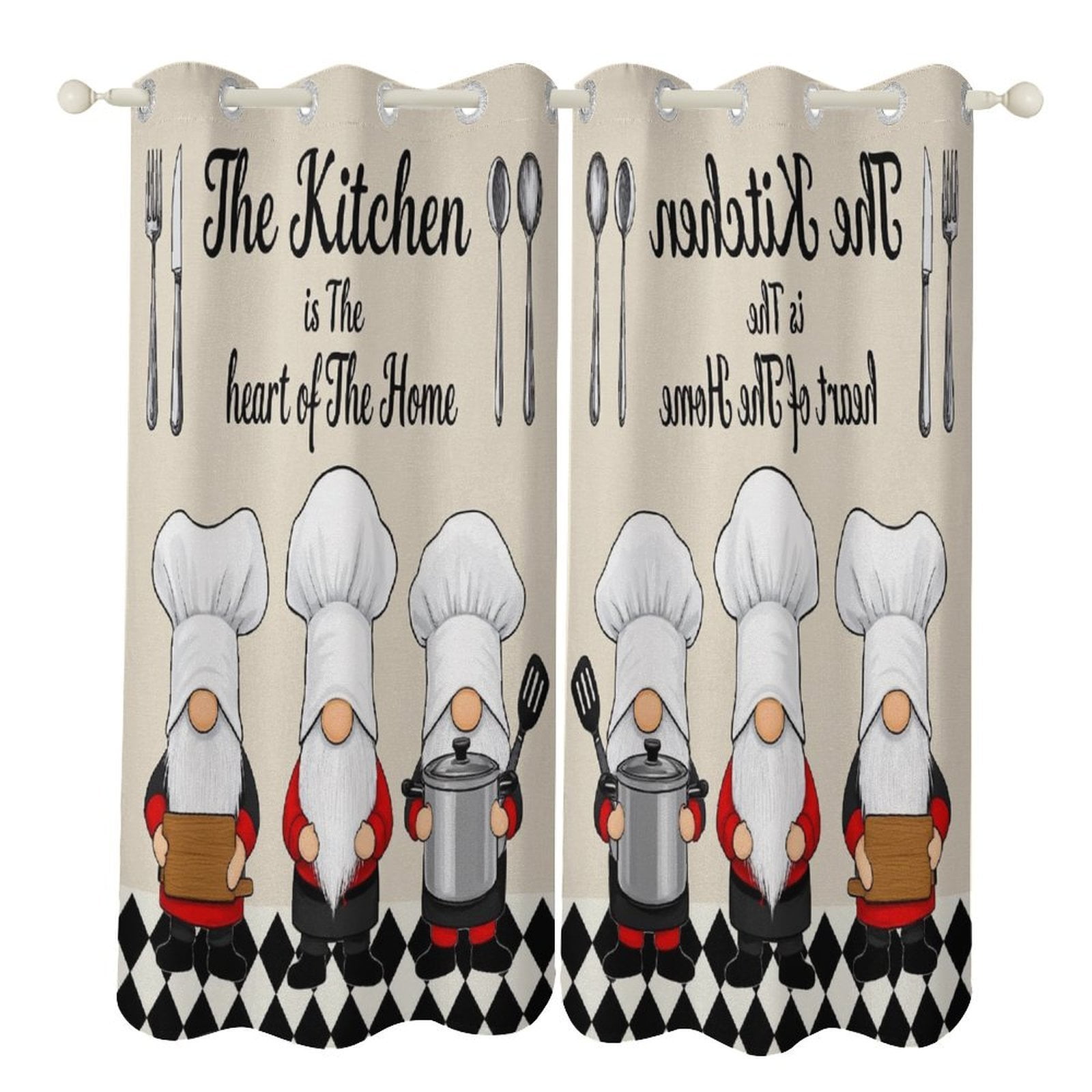 Kitchen Chef Pattern Window Blackout Curtain 3d Printed Curtain Bedroom ...