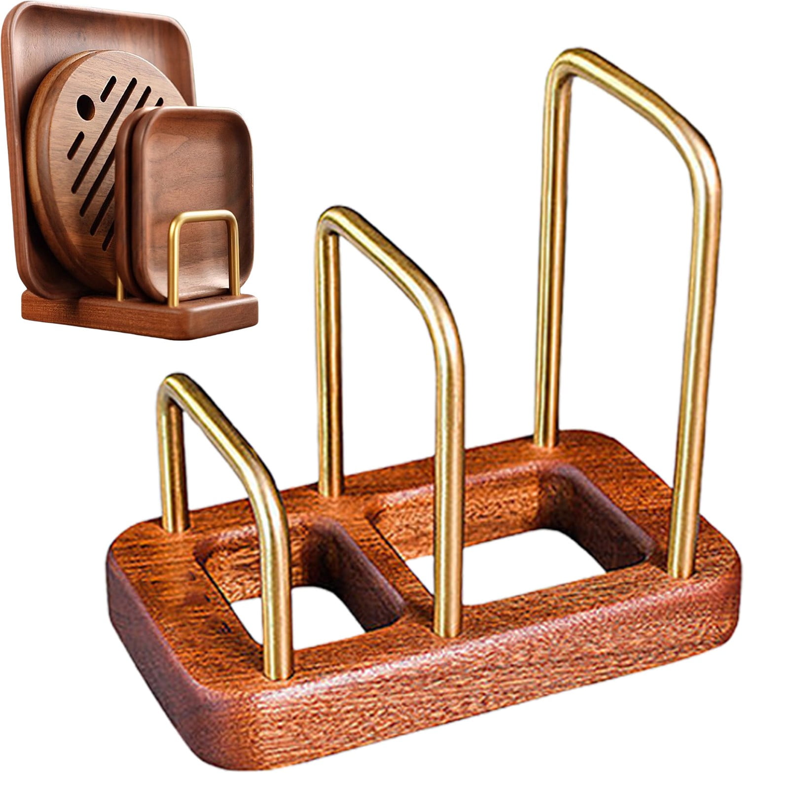 Kitchen Chopping Board Rack with Wood Base, Multi Layer Kitchen ...