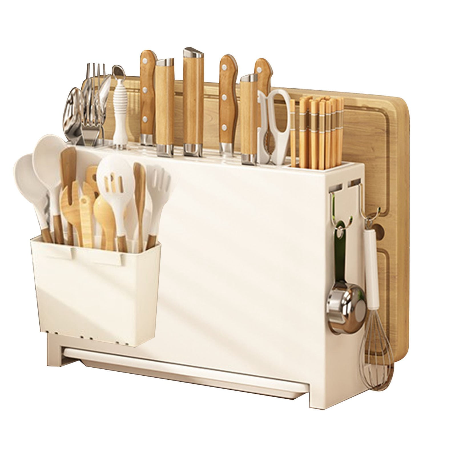 Kitchen Chopsticks Knife Stand Cutting Board Integrated Magnet Draining ...