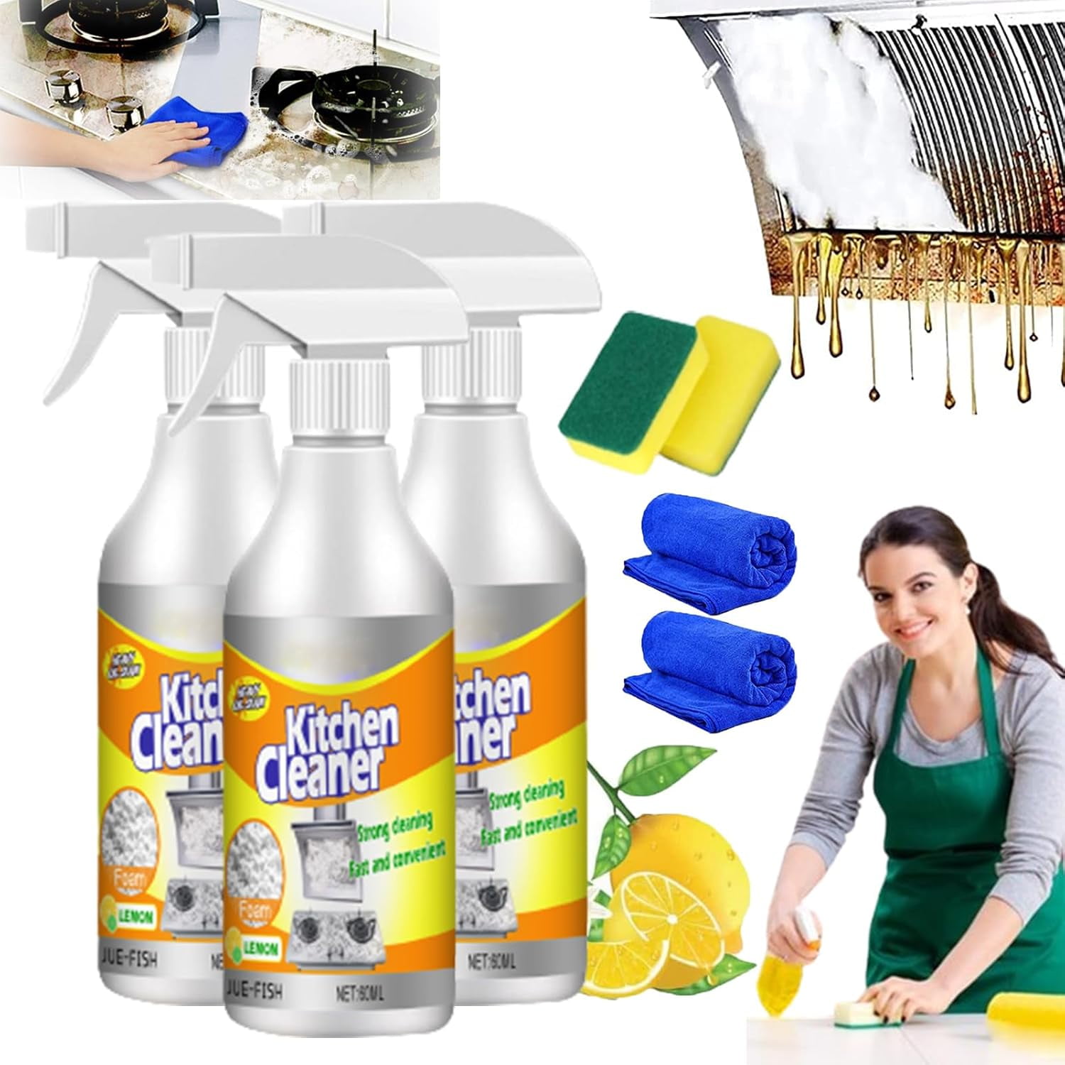Kitchen Cleaner, 2025 Multifunctional Kitchen Foam Cleaner, Magic Foam ...