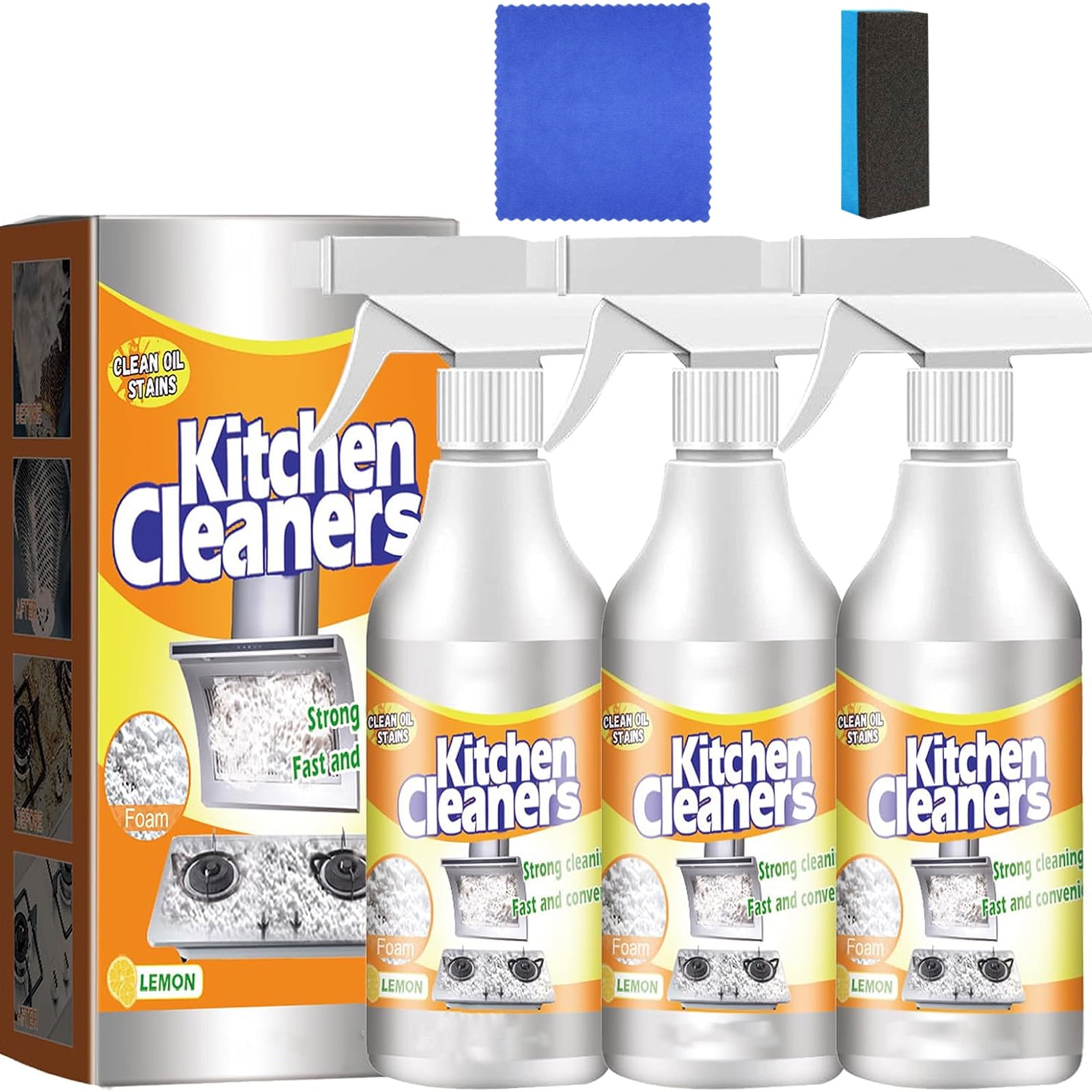 Kitchen Cleaner Aibo, 120ml Aibo Kitchen Oil Cleaner, All Purpose Cleaner Spray Heavy-Duty ...