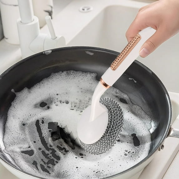 Kitchen Cleaning Brush Long Handle | Non-Scratch Pot Scrubber ...