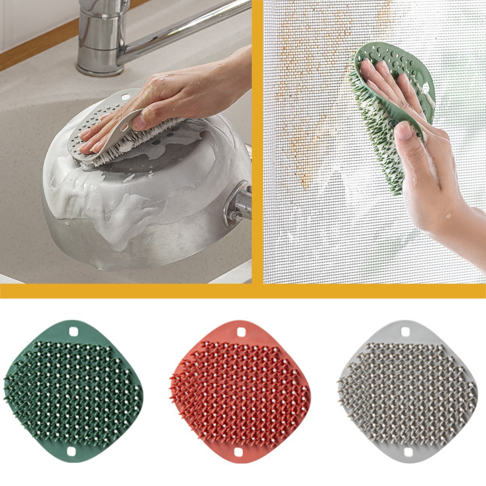 Kitchen Cleaning Brush Set | Multi-Purpose Scrubbing Tool | TPE ...
