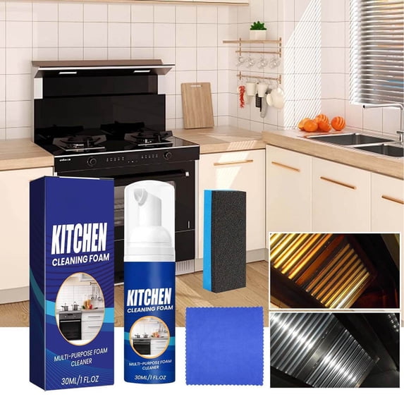 Kitchen Cleaning Foam, All-Purpose Degreaser for Stovetops, Ovens and ...