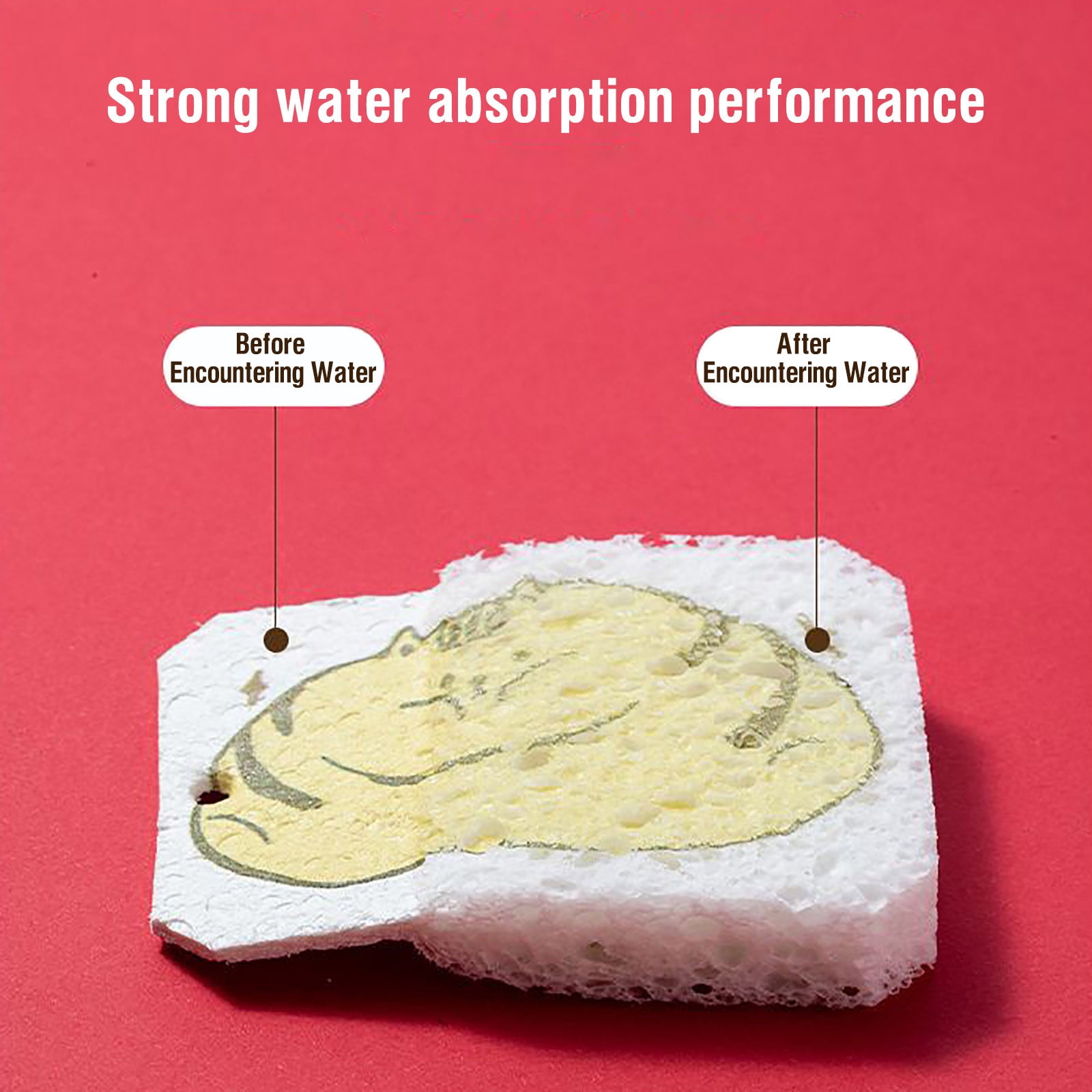 Kitchen Cleaning Sponge Set | Compressed Wood Pulp Cellulose ...