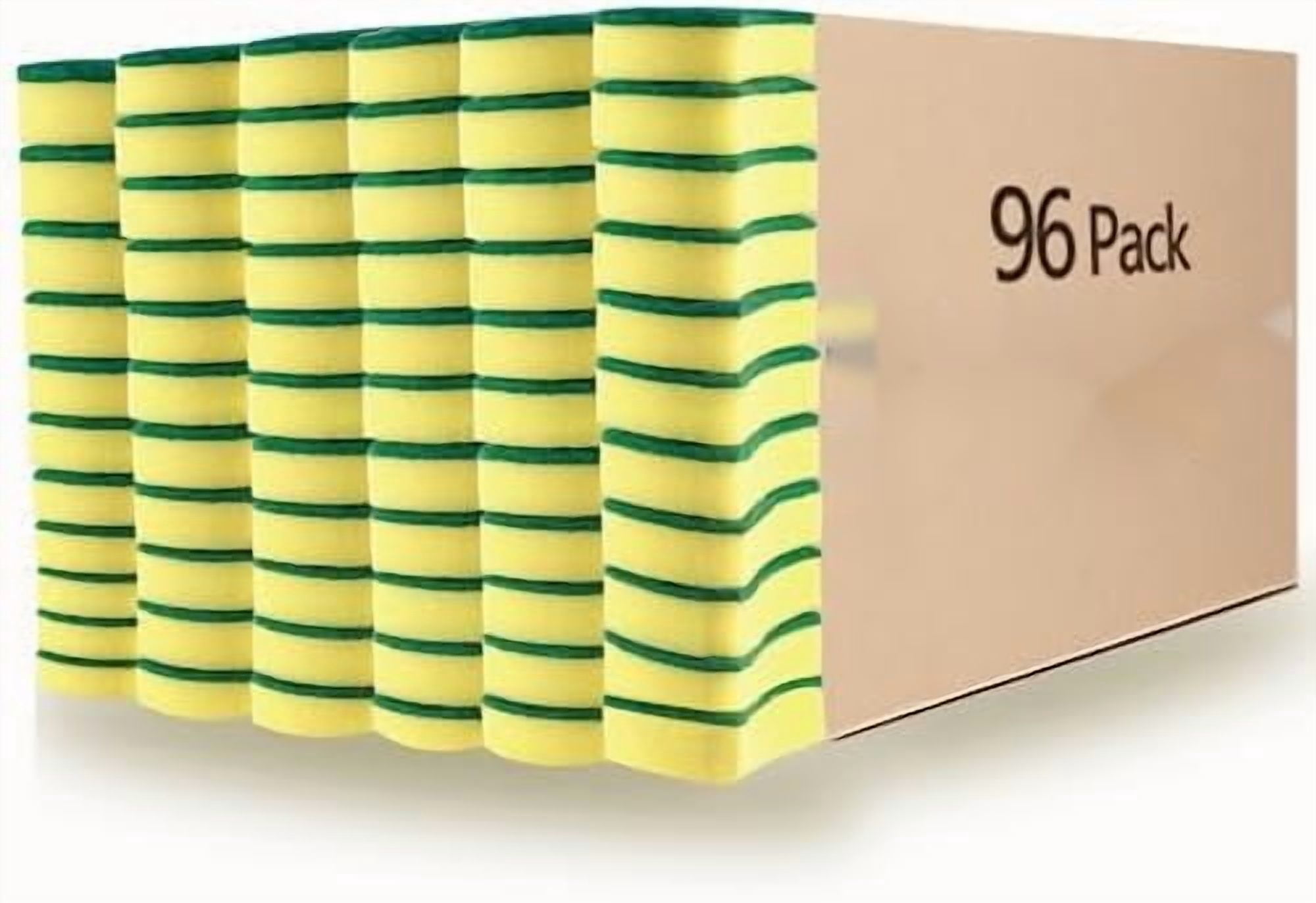 Kitchen Cleaning Sponges,96 Pack Eco Non-Scratch for Dish,Scrub Sponges ...