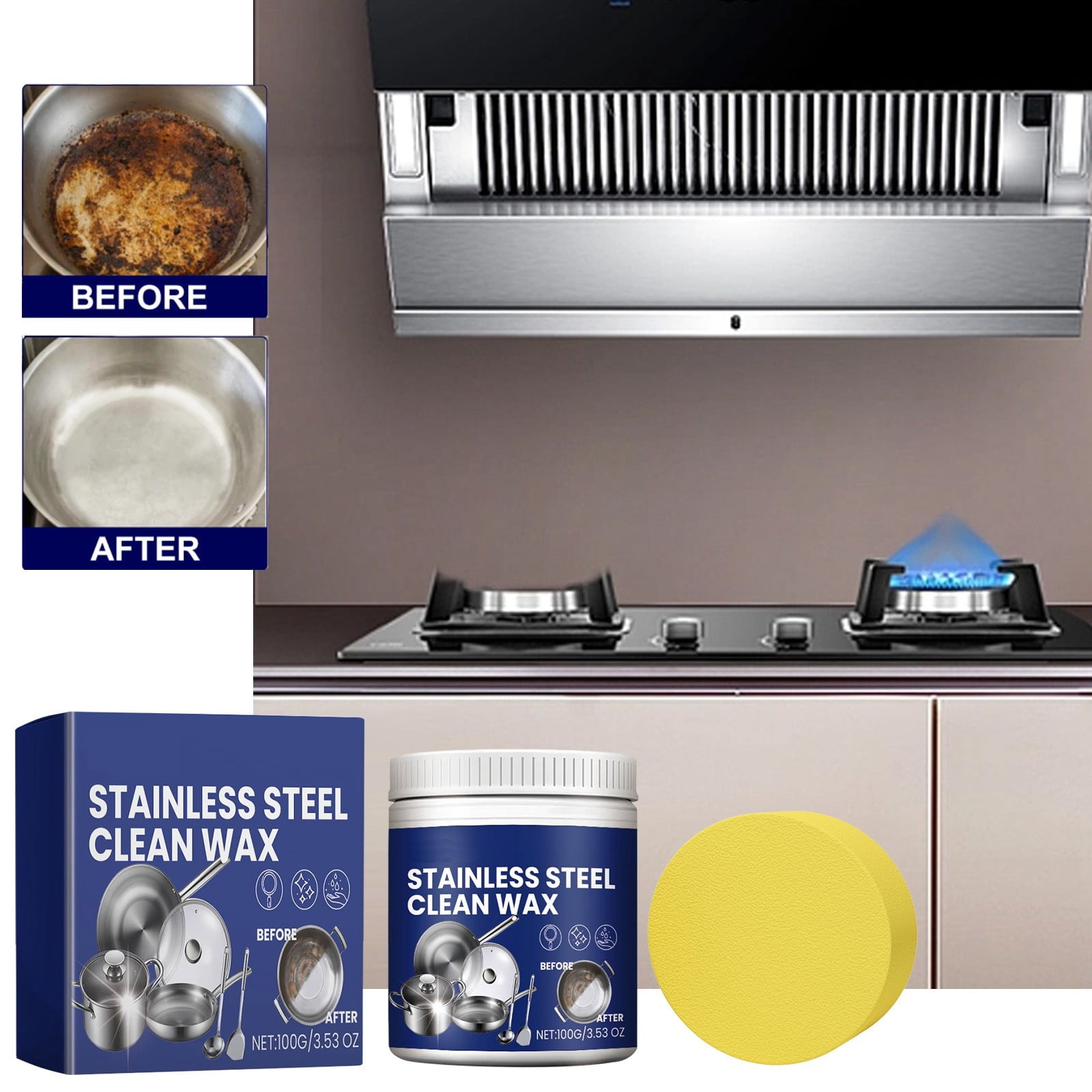 Kitchen Cleaning Stainless Steel Clean Wax;Pot Cleaner;Stainless Steel ...