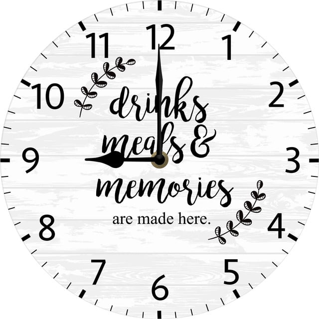 Kitchen Clock, Drink Meals And Memories Are Made Sign, Kitchen Meals ...