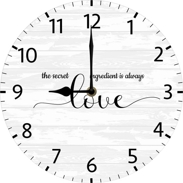 Kitchen Clock, The Secret Ingredient Is Always Love sign, Kitchen Wall ...