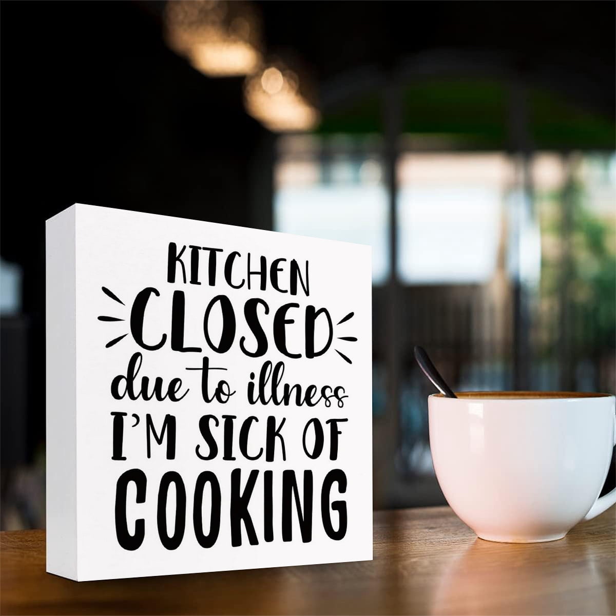 Kitchen Closed Due to Illness Funny Wooden Box Sign - Humorous ...