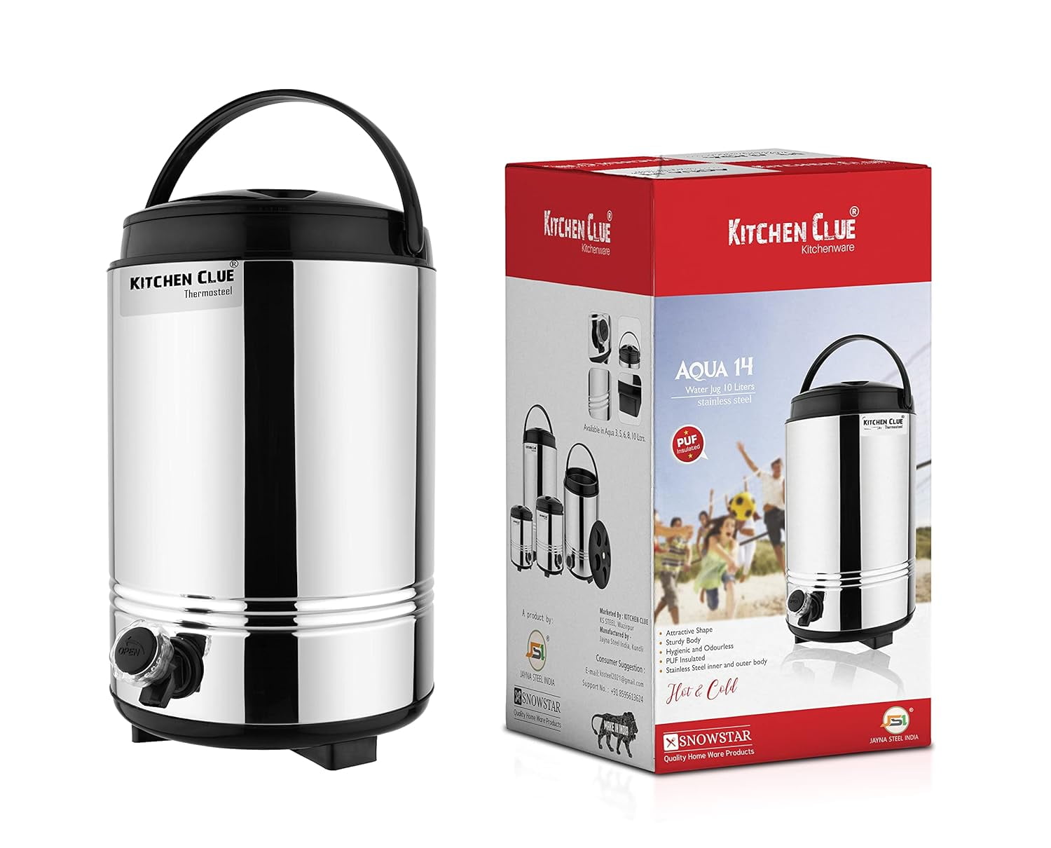 Kitchen Clue Stainless Steel Hot Tea Containers 10 Liters I PUF ...