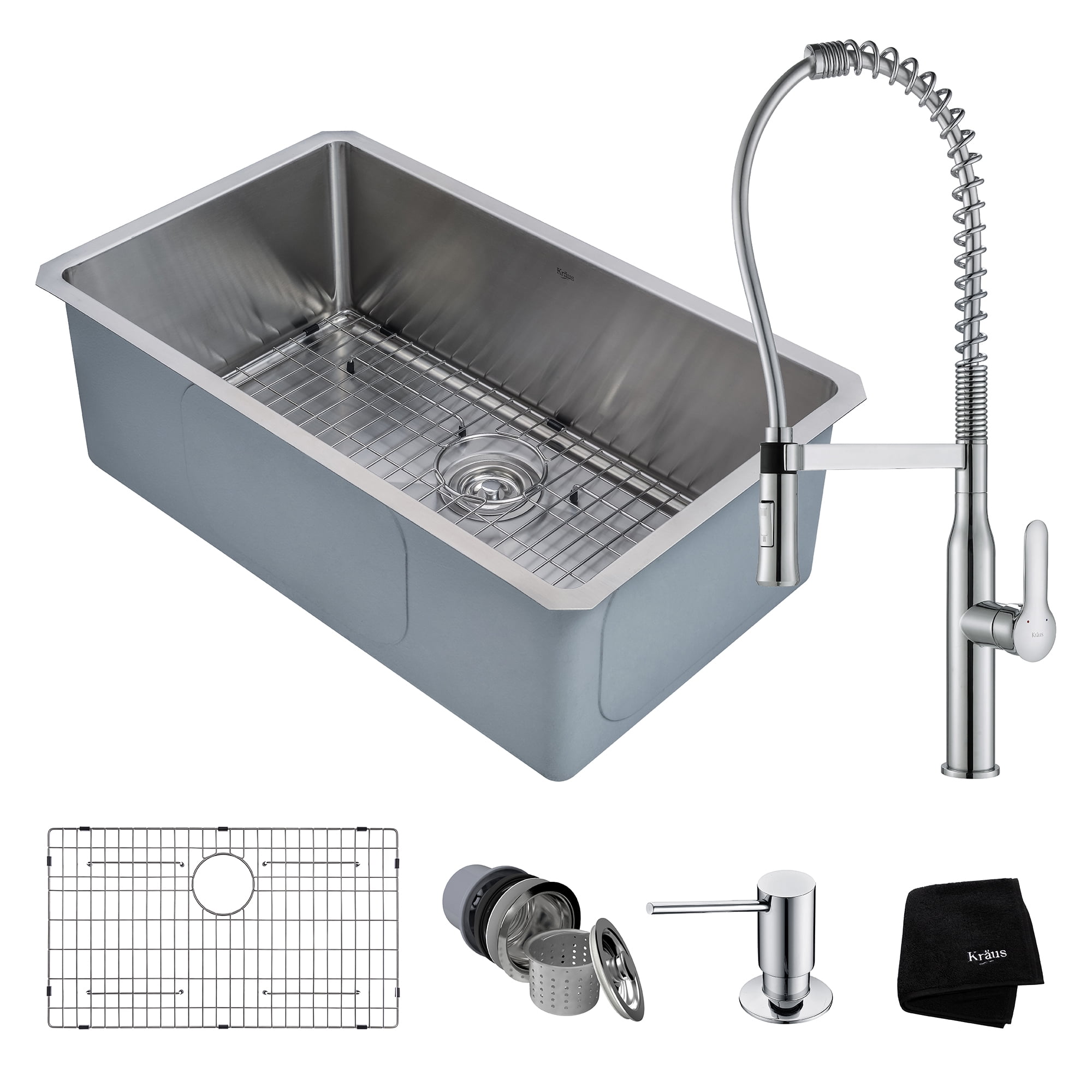 Kitchen Combo with Handmade Undermount Stainless Steel 30 in. Single ...