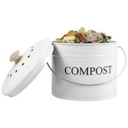 BLUE GINKGO Plastic Kitchen Compost Bin | Countertop Food Waste ...