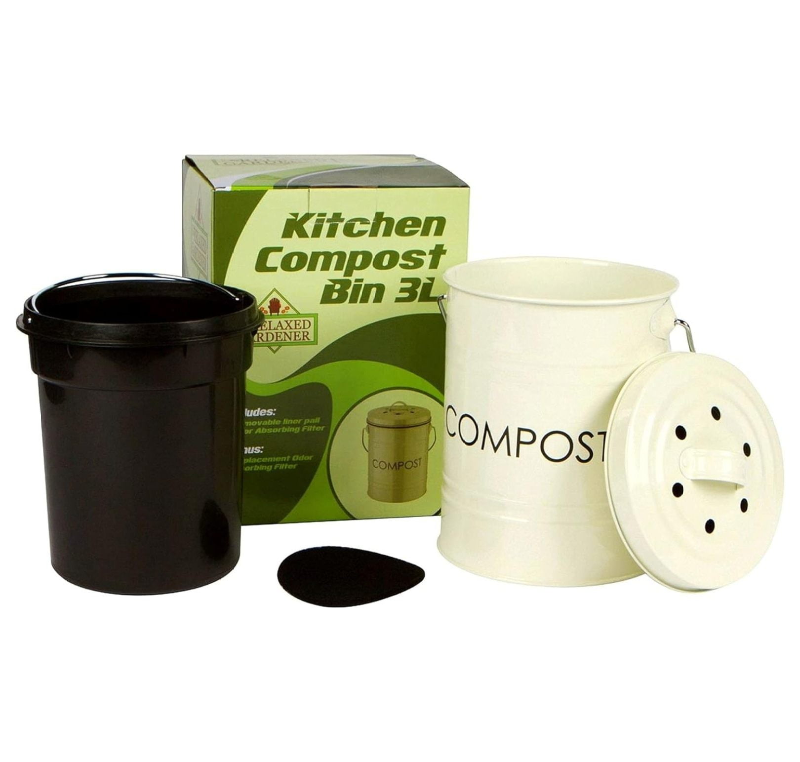 Kitchen Compost Bin (0.8 Gallon) - Rust Proof and Leak Proof Countertop ...