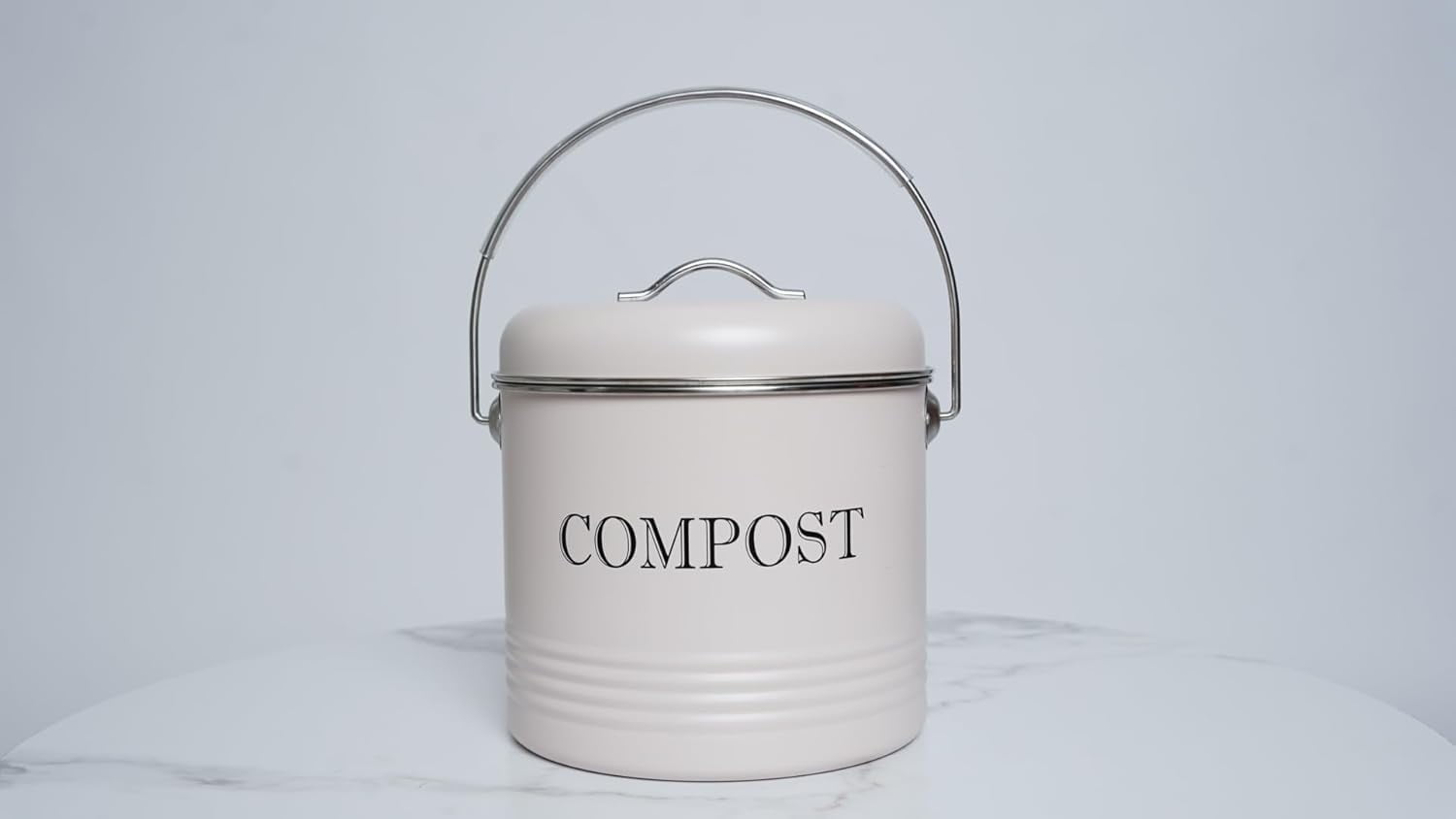 Kitchen Compost Bin, 1.3 Gallon Metal Countertop Compost Bucket with ...