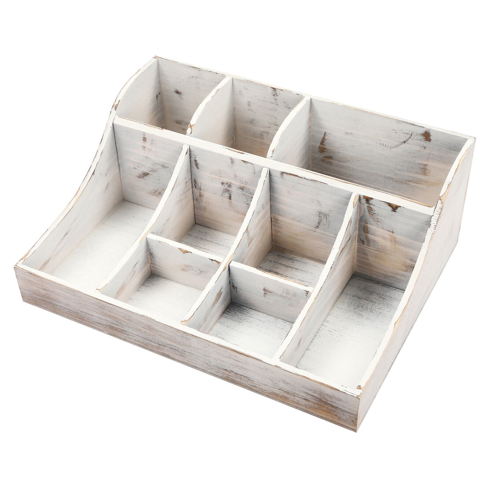 Kitchen Condiment Organizer with 9 Compartment Wooden Condiment Holder ...