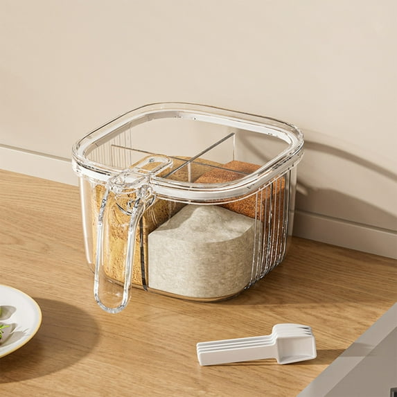 Kitchen Condiment Storage Set Transparent Seasoning Box with Multiple ...