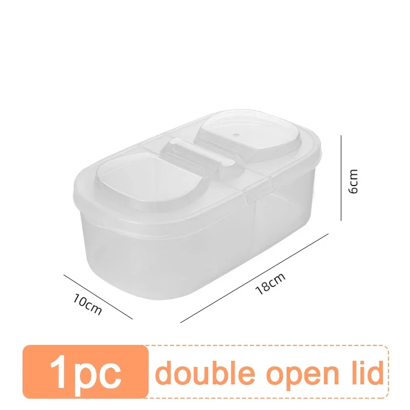 Kitchen Condiment Storage Solution Double Compartment Plastic Boxes ...