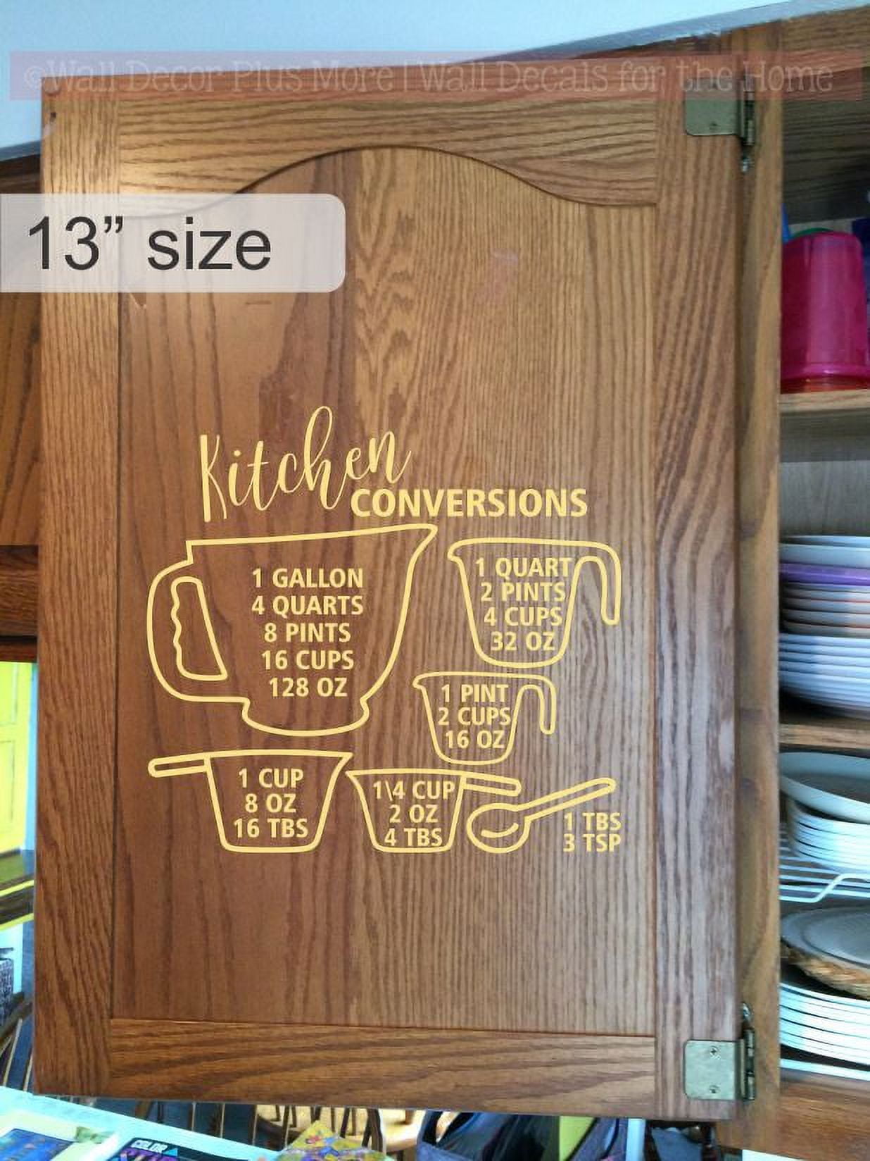 Kitchen Conversion Chart Wall Stickers Vinyl Decals Cooking ...