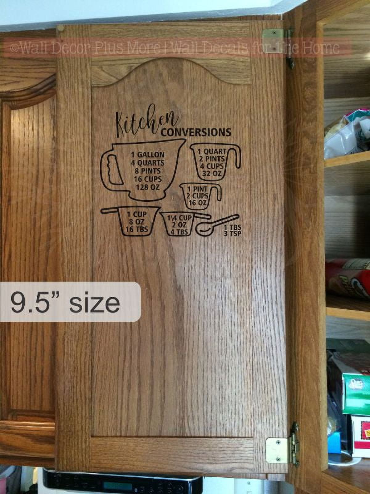 Kitchen Conversion Chart Wall Stickers Vinyl Decals Cooking ...