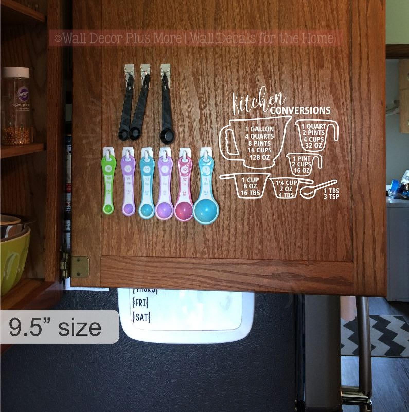 Kitchen Conversion Chart Wall Stickers Vinyl Decals Cooking ...