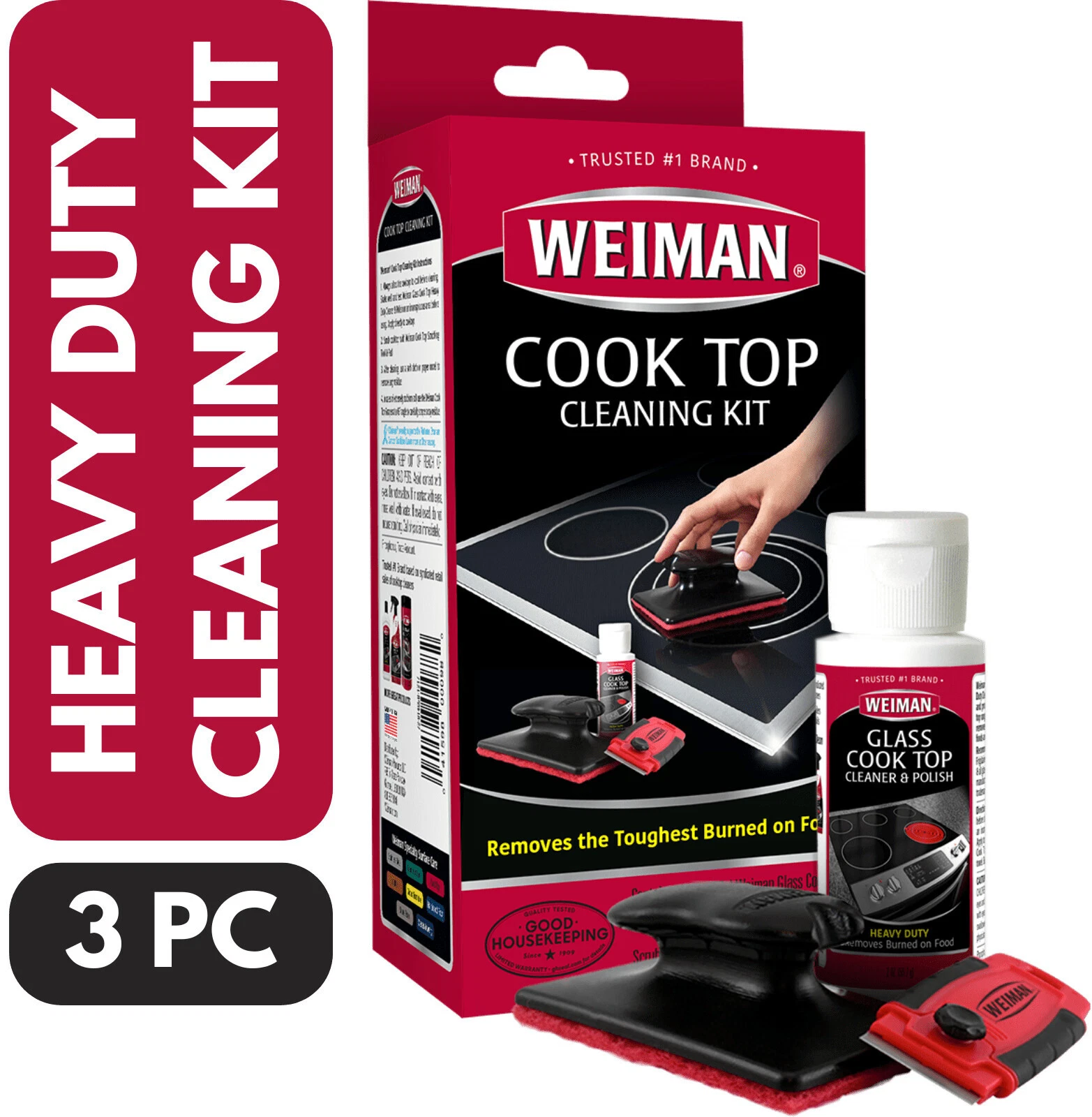 Kitchen Cook Top Complete Cleaning Kit W/ Cream Scrubbing Pad And ...