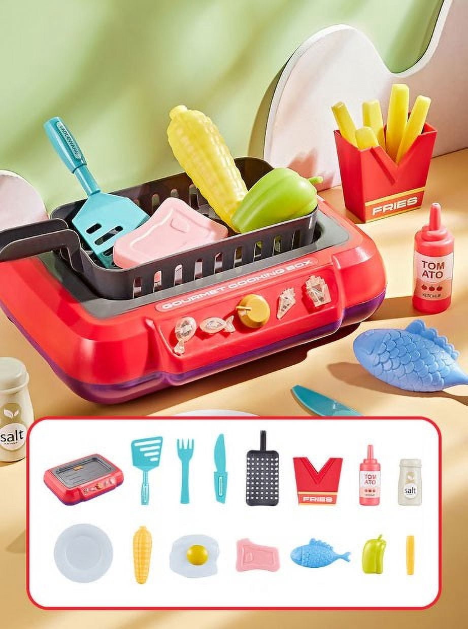 Kitchen Cooking Playset, Kids Frying Kit, Children's Sound and Light ...