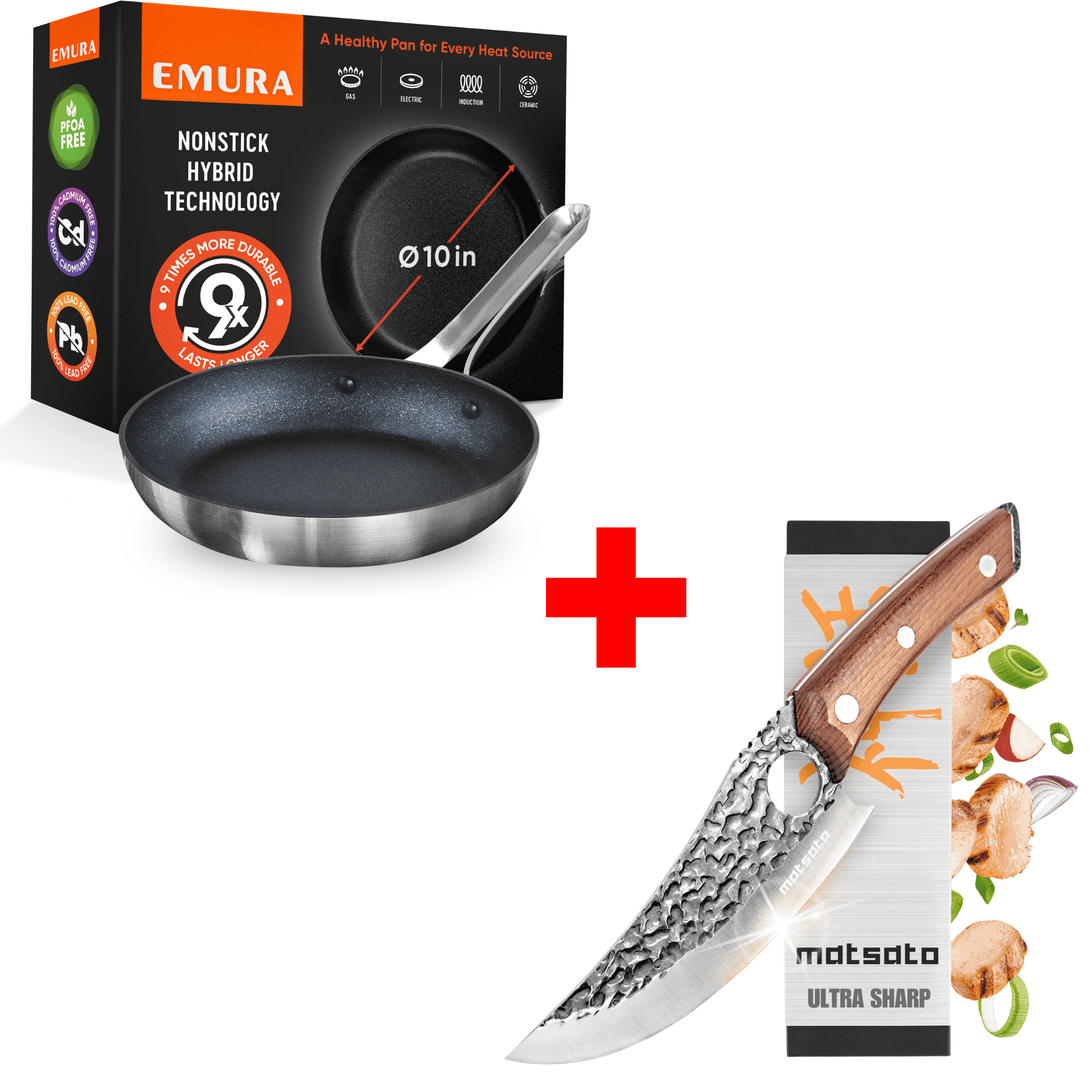 Kitchen Cooking Set - Emura Non-Stick Aluminium Frying Pan 10in ...